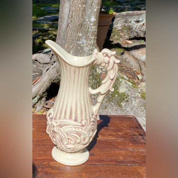 Red Wing | Accents | Vintage Red Wing Pottery White Ewer Vase 22 ...